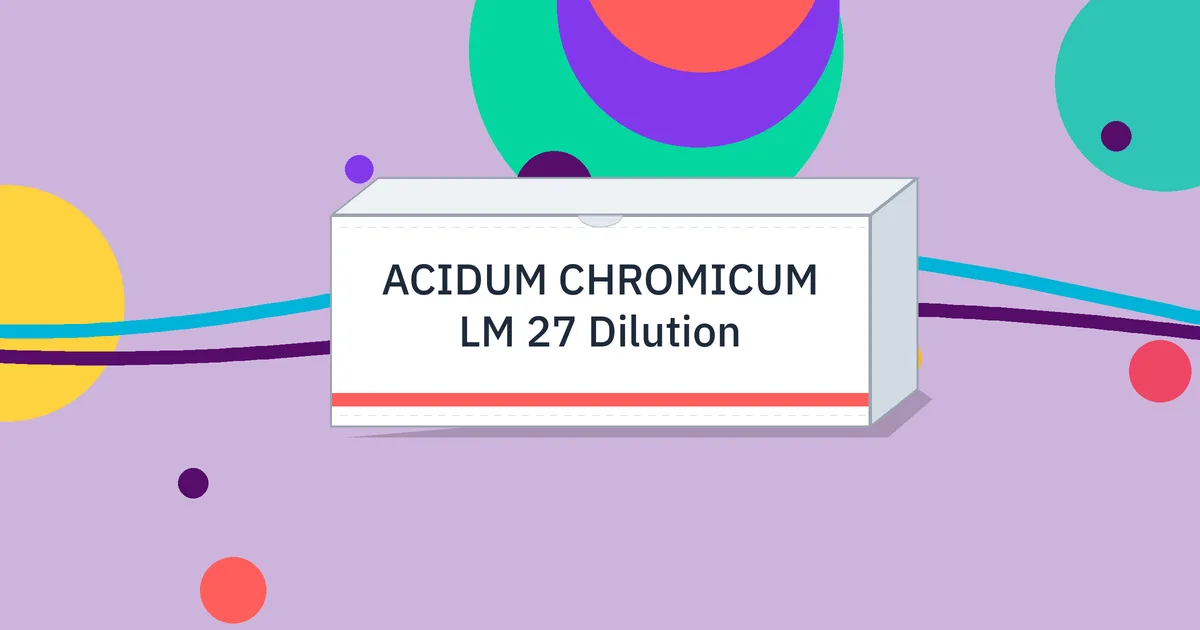 Symbolbild: Packung mit der Aufschrift ACIDUM CHROMICUM LM 27 Dilution (PZN 13272935) – Verfügbarkeit und Bezug in Apotheken in Frankfurt am Main