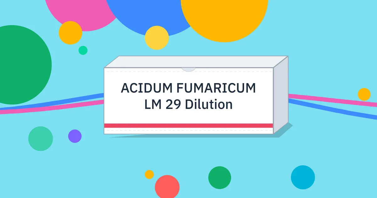 Symbolbild: Packung mit der Aufschrift ACIDUM FUMARICUM LM 29 Dilution (PZN 13274880) – Verfügbarkeit und Bezug in Apotheken in Frankfurt am Main