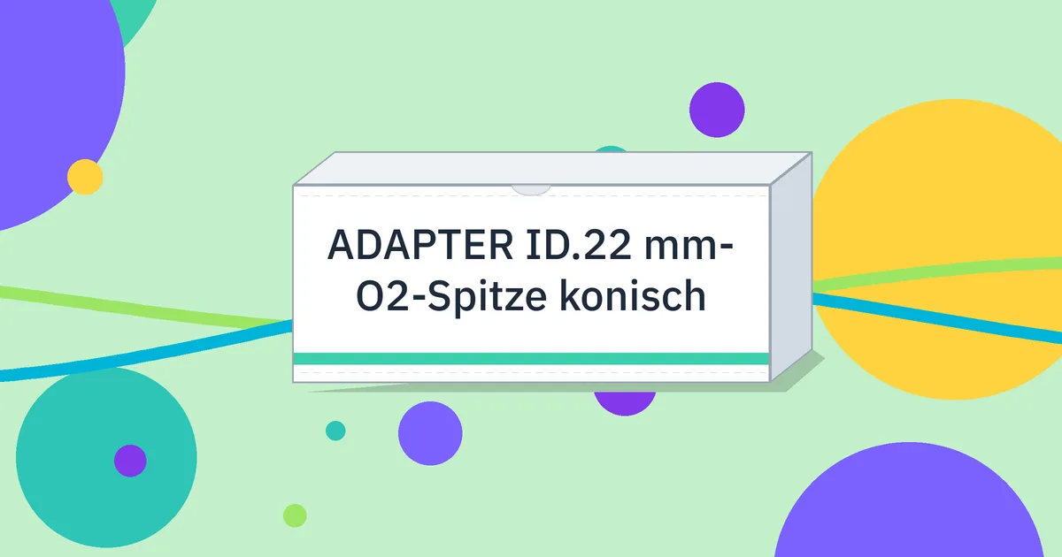 Symbolbild: Packung mit der Aufschrift ADAPTER ID.22 mm-O2-Spitze konisch (PZN 17431968) – Verfügbarkeit und Bezug in Apotheken in Frankfurt am Main
