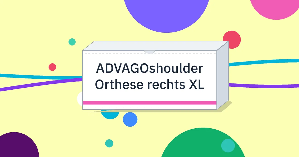 Symbolbild: Packung mit der Aufschrift ADVAGOshoulder Orthese rechts XL (PZN 17519433) – Verfügbarkeit und Bezug in Apotheken in Frankfurt am Main