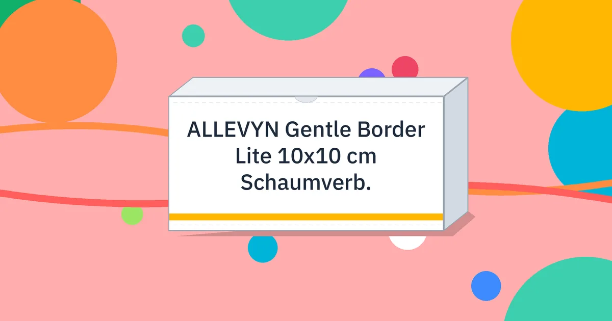 Symbolbild: Packung mit der Aufschrift ALLEVYN Gentle Border Lite 10x10 cm Schaumverb. (PZN 13975134) – Verfügbarkeit und Bezug in Apotheken in Frankfurt am Main