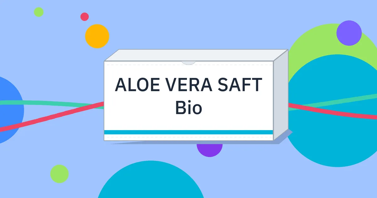 Symbolbild: Packung mit der Aufschrift ALOE VERA SAFT Bio (PZN 01866049) – Verfügbarkeit und Bezug in Apotheken in Frankfurt am Main