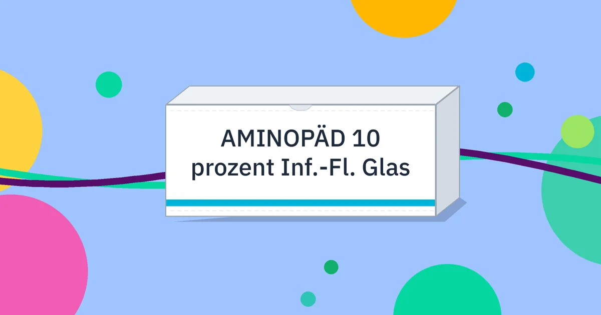 Symbolbild: Packung mit der Aufschrift AMINOPÄD 10 prozent Inf.-Fl. Glas (PZN 04744252) – Verfügbarkeit und Bezug in Apotheken in Frankfurt am Main