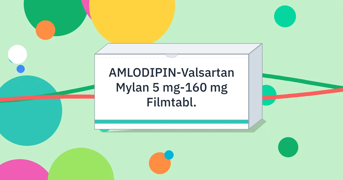 Symbolbild: Packung mit der Aufschrift AMLODIPIN-Valsartan Mylan 5 mg-160 mg Filmtabl. (PZN 20223593) – Verfügbarkeit und Bezug in Apotheken in Frankfurt am Main