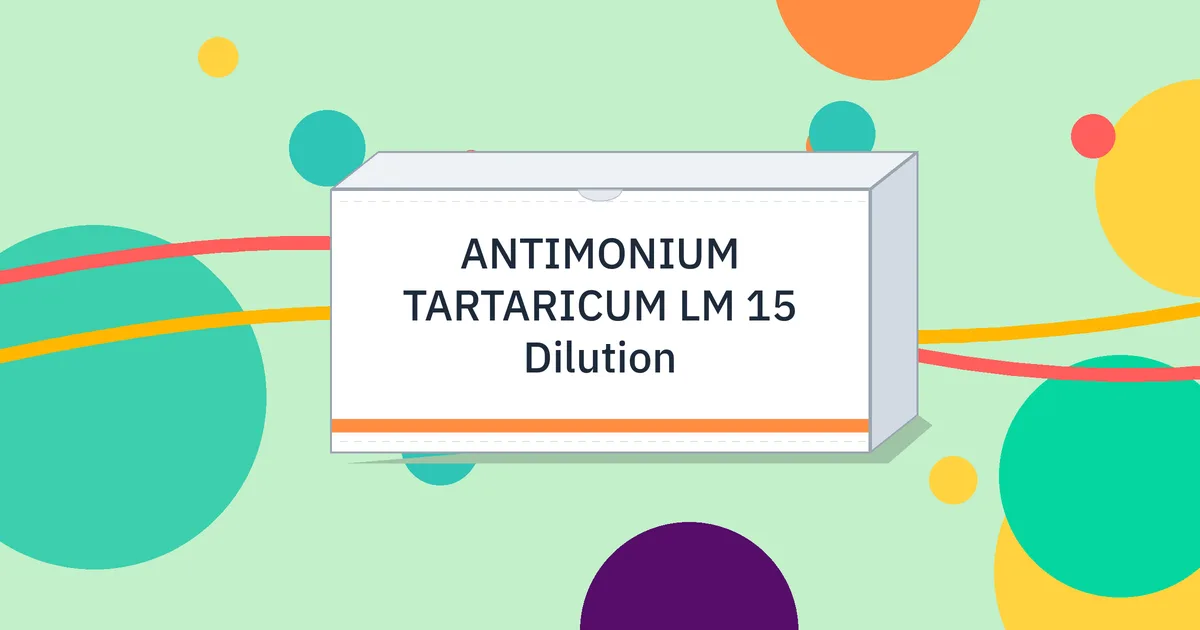 Symbolbild: Packung mit der Aufschrift ANTIMONIUM TARTARICUM LM 15 Dilution (PZN 12764694) – Verfügbarkeit und Bezug in Apotheken in Frankfurt am Main