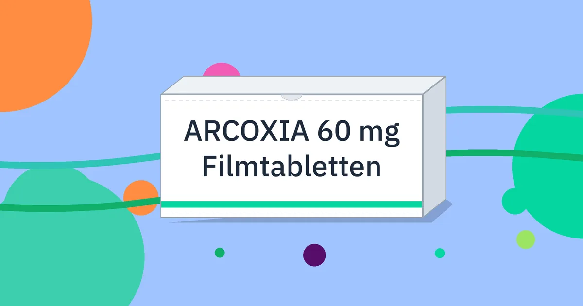 Symbolbild: Packung mit der Aufschrift ARCOXIA 60 mg Filmtabletten (PZN 11309686) – Verfügbarkeit und Bezug in Apotheken in Frankfurt am Main