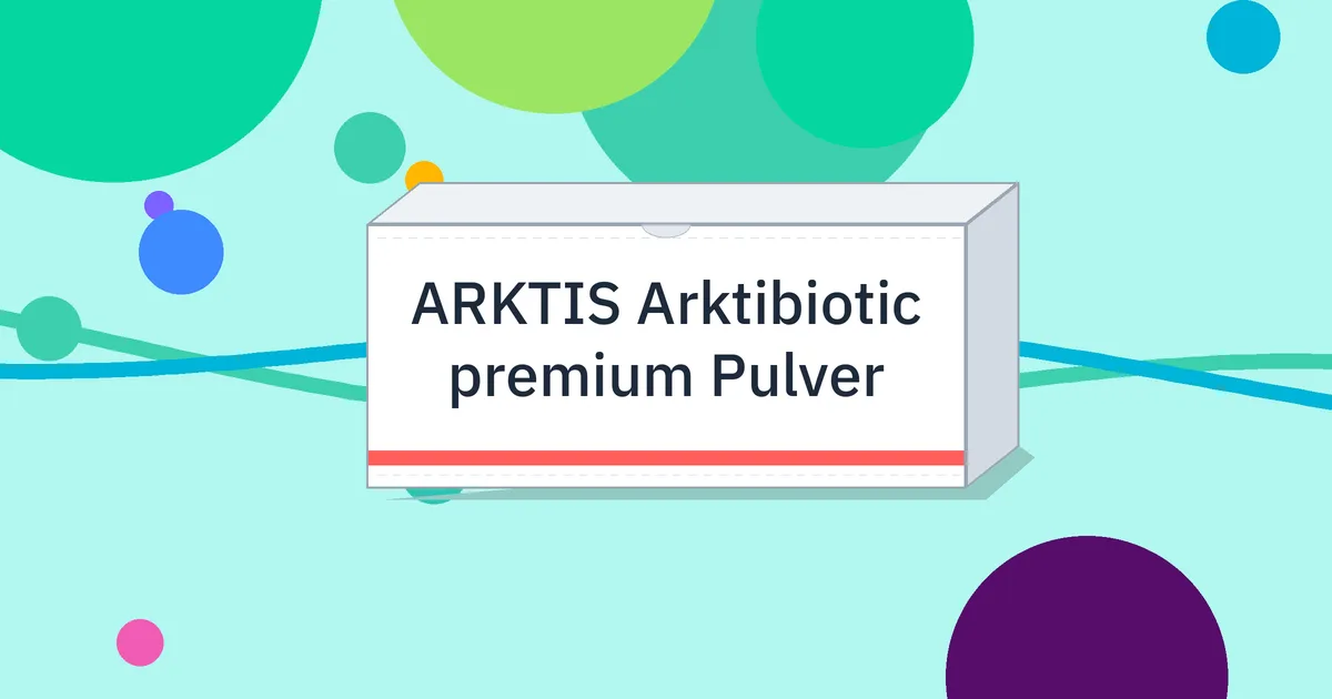 Symbolbild: Packung mit der Aufschrift ARKTIS Arktibiotic premium Pulver (PZN 16024043) – Verfügbarkeit und Bezug in Apotheken in Frankfurt am Main