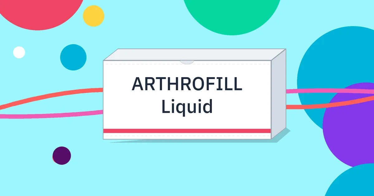 Symbolbild: Packung mit der Aufschrift ARTHROFILL Liquid (PZN 16889464) – Verfügbarkeit und Bezug in Apotheken in Frankfurt am Main