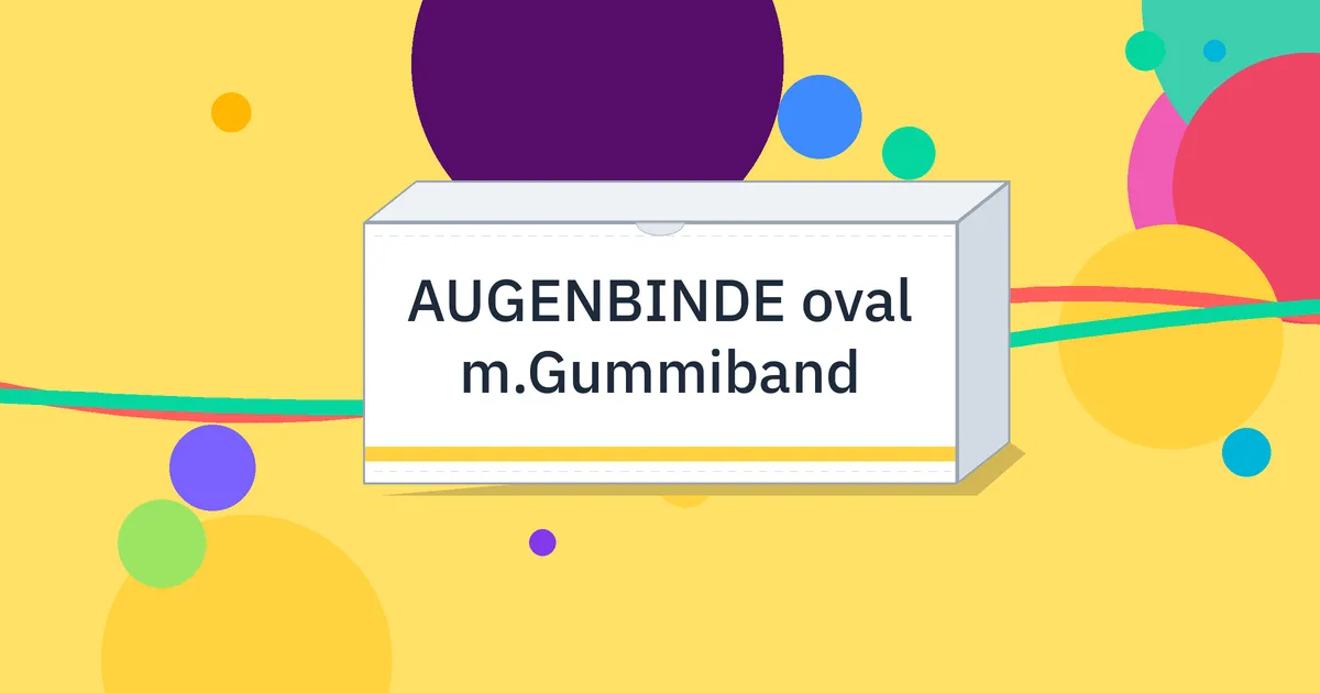 Symbolbild: Packung mit der Aufschrift AUGENBINDE oval m.Gummiband (PZN 01724013) – Verfügbarkeit und Bezug in Apotheken in Frankfurt am Main