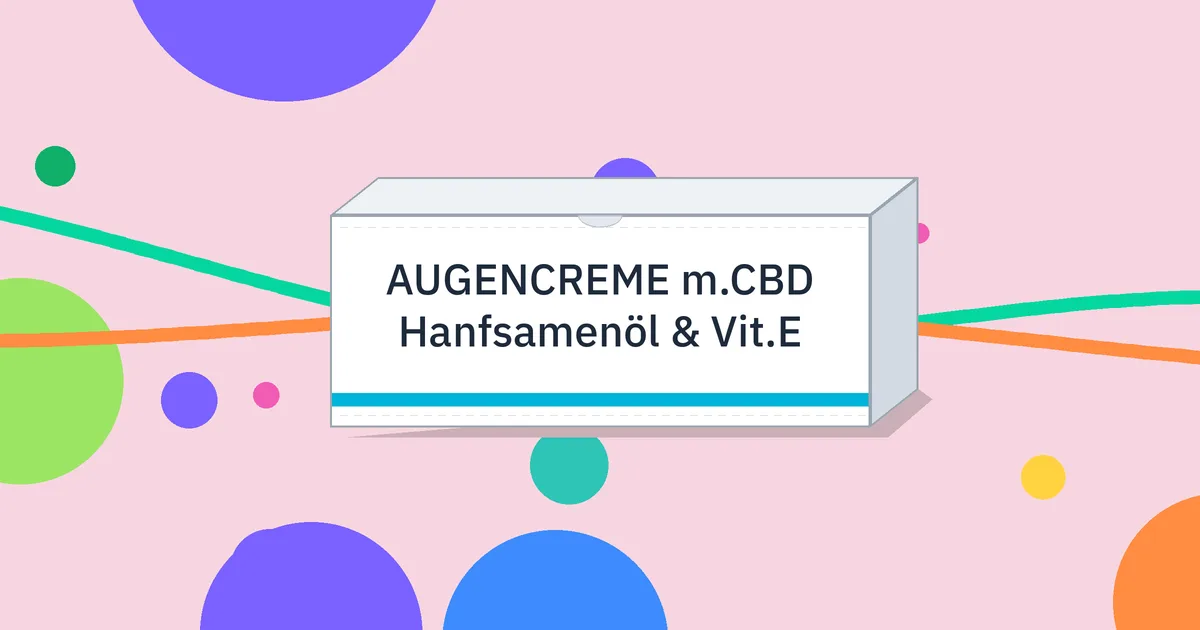 Symbolbild: Packung mit der Aufschrift AUGENCREME m.CBD Hanfsamenöl & Vit.E (PZN 17535283) – Verfügbarkeit und Bezug in Apotheken in Frankfurt am Main