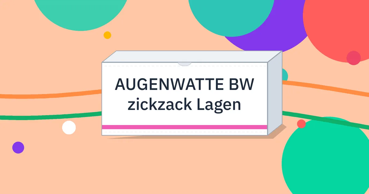 Symbolbild: Packung mit der Aufschrift AUGENWATTE BW zickzack Lagen (PZN 04751045) – Verfügbarkeit und Bezug in Apotheken in Frankfurt am Main