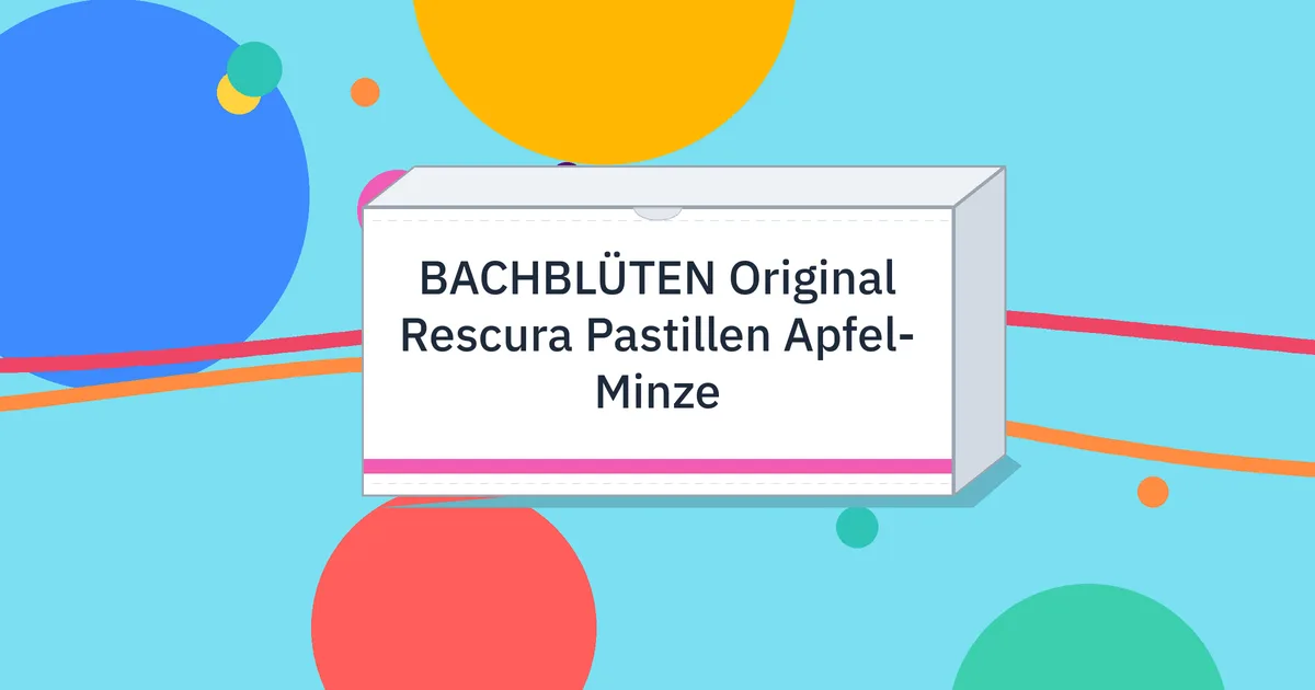 Symbolbild: Packung mit der Aufschrift BACHBLÜTEN Original Rescura Pastillen Apfel-Minze (PZN 19275231) – Verfügbarkeit und Bezug in Apotheken in Frankfurt am Main