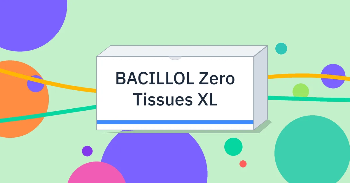 Symbolbild: Packung mit der Aufschrift BACILLOL Zero Tissues XL (PZN 19301508) – Verfügbarkeit und Bezug in Apotheken in Frankfurt am Main