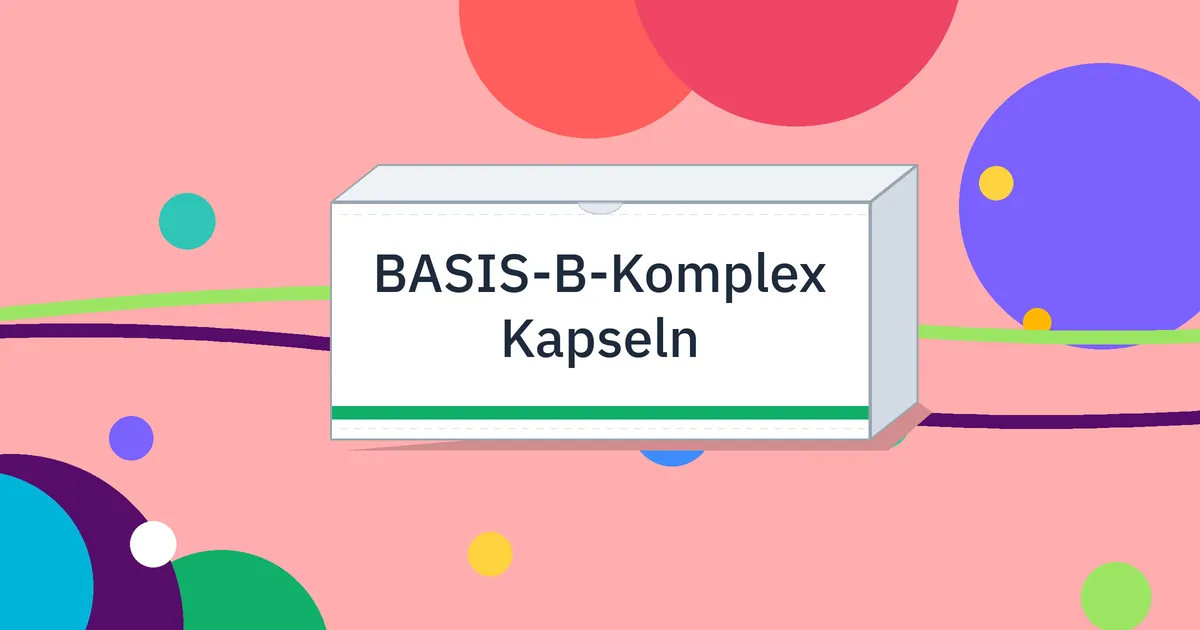 Symbolbild: Packung mit der Aufschrift BASIS-B-Komplex Kapseln (PZN 17935893) – Verfügbarkeit und Bezug in Apotheken in Frankfurt am Main