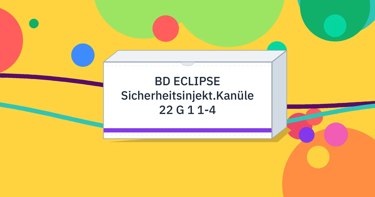 Symbolbild: Packung mit der Aufschrift BD ECLIPSE Sicherheitsinjekt.Kanüle 22 G 1 1-4 (PZN 06467822) – Verfügbarkeit und Bezug in Apotheken in Frankfurt am Main