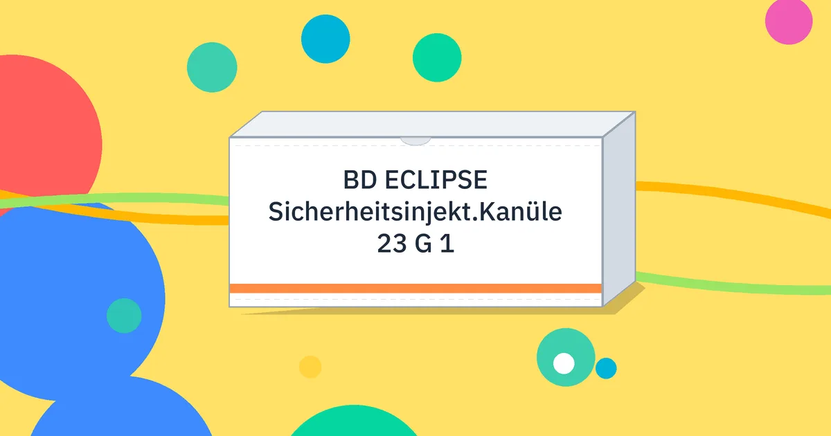 Symbolbild: Packung mit der Aufschrift BD ECLIPSE Sicherheitsinjekt.Kanüle 23 G 1 (PZN 06802893) – Verfügbarkeit und Bezug in Apotheken in Frankfurt am Main