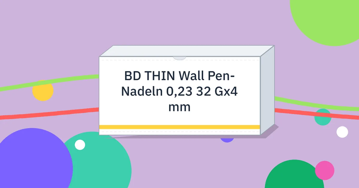 Symbolbild: Packung mit der Aufschrift BD THIN Wall Pen-Nadeln 0,23 32 Gx4 mm (PZN 16804019) – Verfügbarkeit und Bezug in Apotheken in Frankfurt am Main