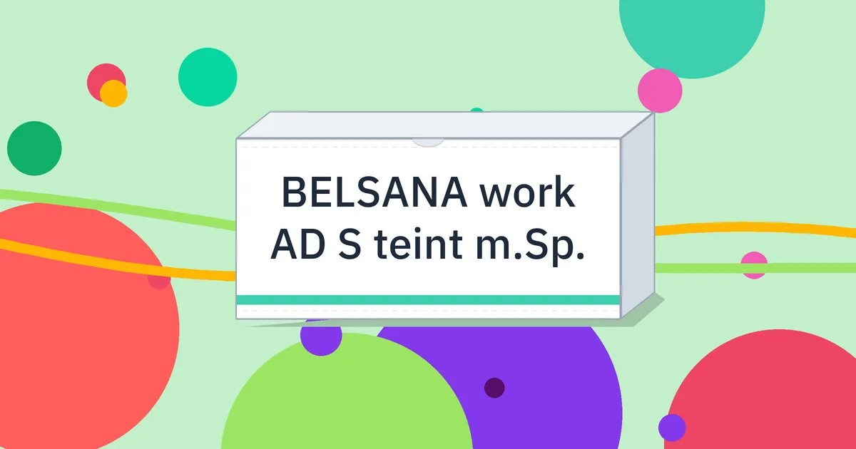 Symbolbild: Packung mit der Aufschrift BELSANA work AD S teint m.Sp. (PZN 16219597) – Verfügbarkeit und Bezug in Apotheken in Frankfurt am Main