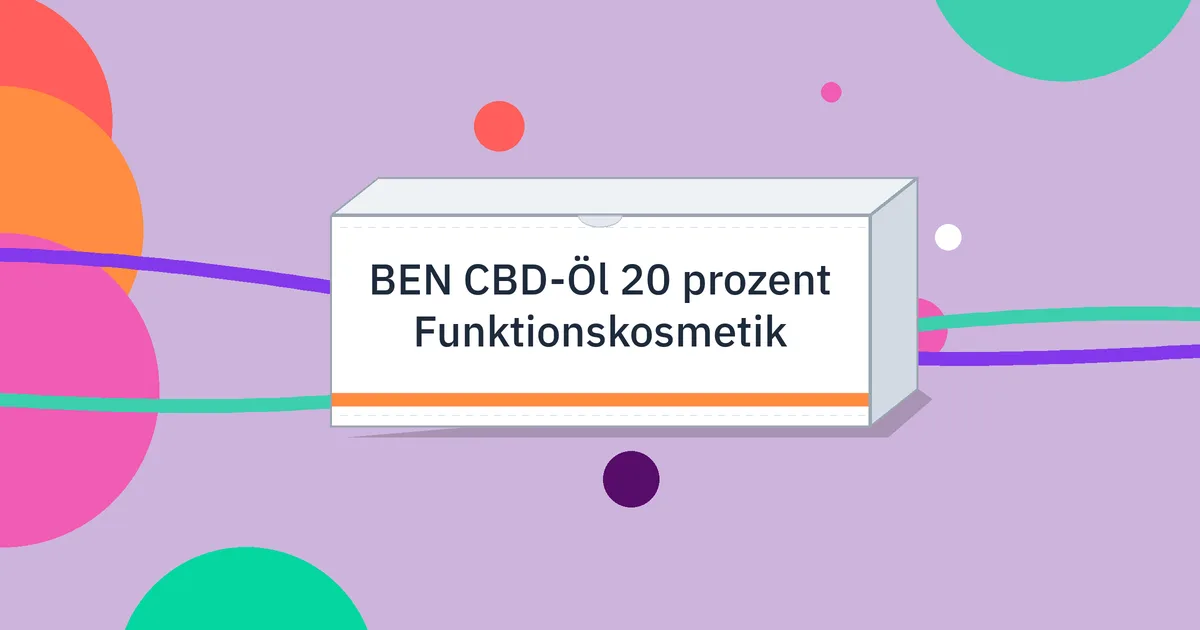 Symbolbild: Packung mit der Aufschrift BEN CBD-Öl 20 prozent Funktionskosmetik (PZN 19269727) – Verfügbarkeit und Bezug in Apotheken in Frankfurt am Main