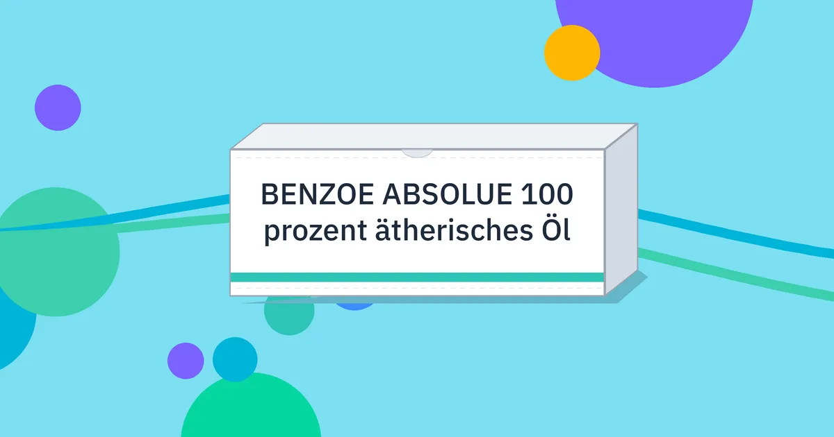 Symbolbild: Packung mit der Aufschrift BENZOE ABSOLUE 100 prozent ätherisches Öl (PZN 07204266) – Verfügbarkeit und Bezug in Apotheken in Frankfurt am Main