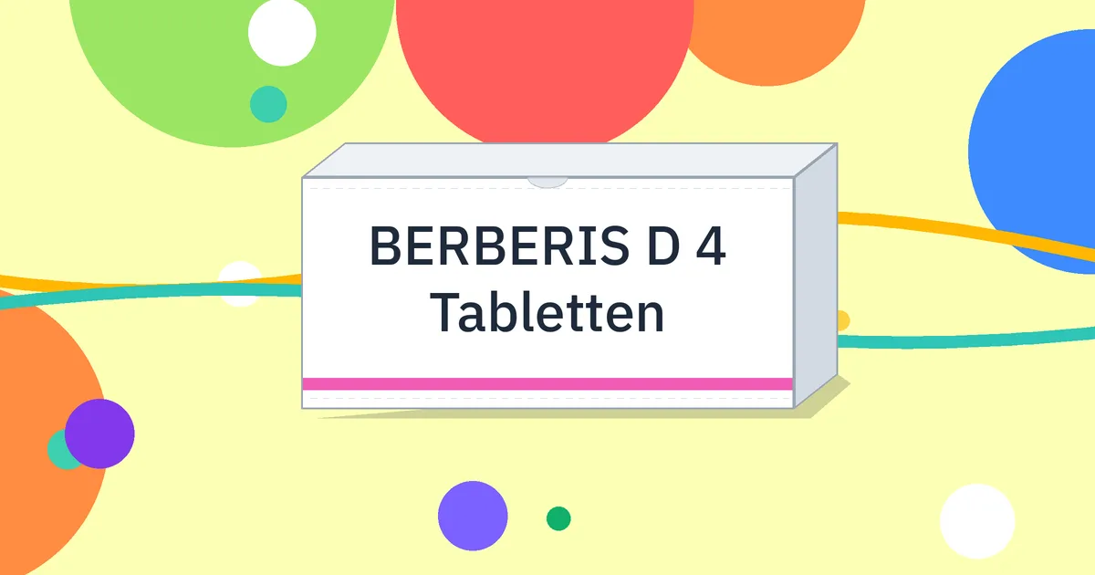 Symbolbild: Packung mit der Aufschrift BERBERIS D 4 Tabletten (PZN 01760693) – Verfügbarkeit und Bezug in Apotheken in Frankfurt am Main