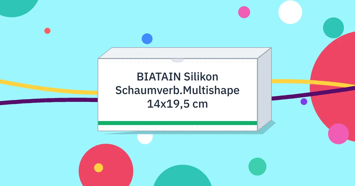 Symbolbild: Packung mit der Aufschrift BIATAIN Silikon Schaumverb.Multishape 14x19,5 cm (PZN 12738685) – Verfügbarkeit und Bezug in Apotheken in Frankfurt am Main
