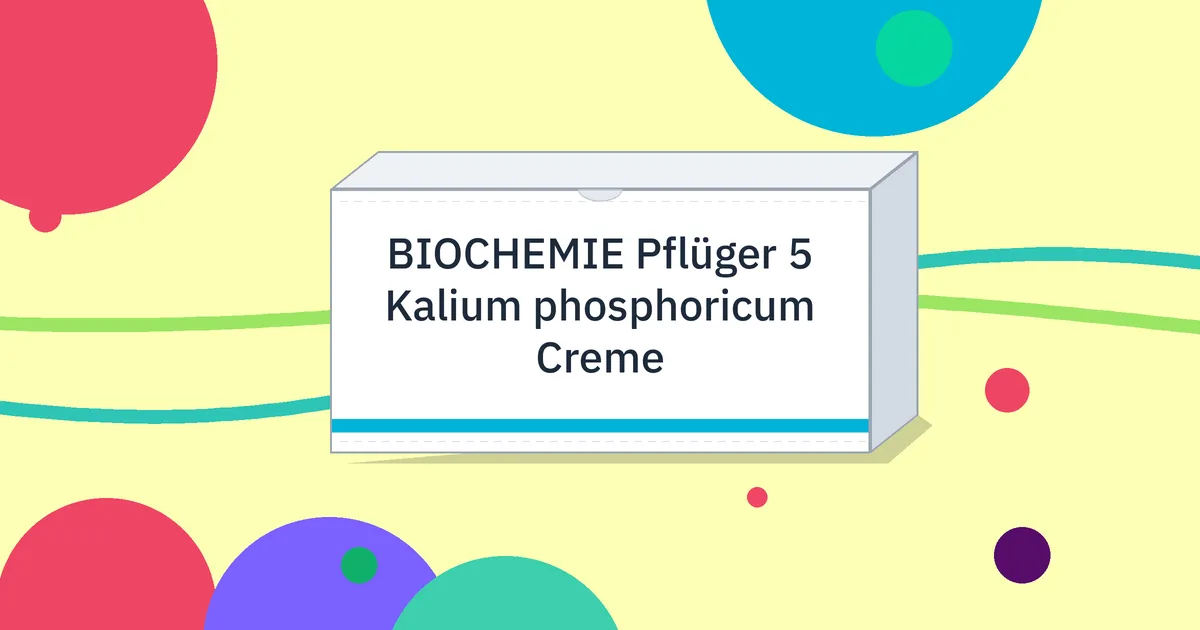 Symbolbild: Packung mit der Aufschrift BIOCHEMIE Pflüger 5 Kalium phosphoricum Creme (PZN 05992733) – Verfügbarkeit und Bezug in Apotheken in Frankfurt am Main