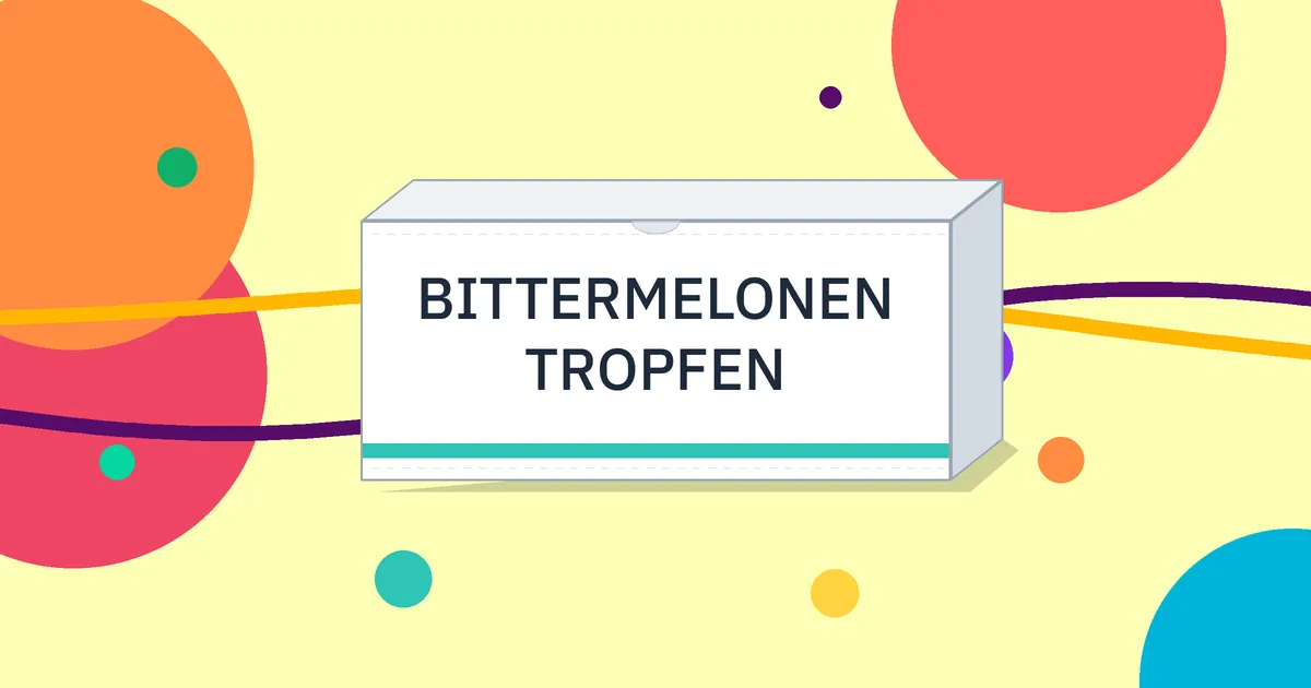 Symbolbild: Packung mit der Aufschrift BITTERMELONEN TROPFEN (PZN 19418334) – Verfügbarkeit und Bezug in Apotheken in Frankfurt am Main