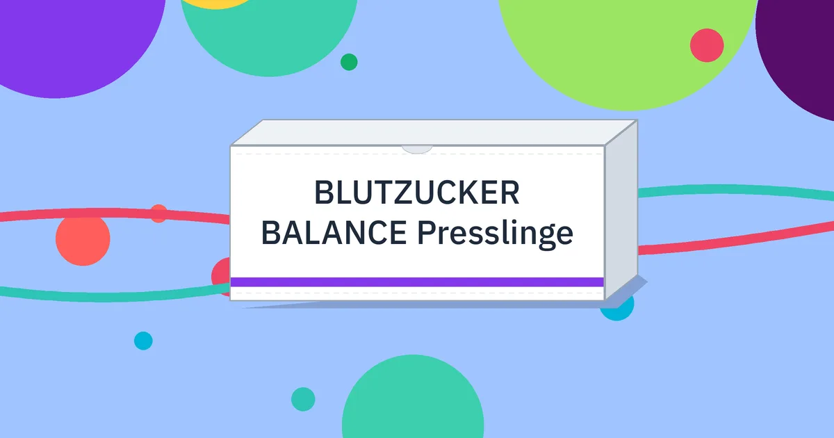 Symbolbild: Packung mit der Aufschrift BLUTZUCKER BALANCE Presslinge (PZN 14040173) – Verfügbarkeit und Bezug in Apotheken in Frankfurt am Main