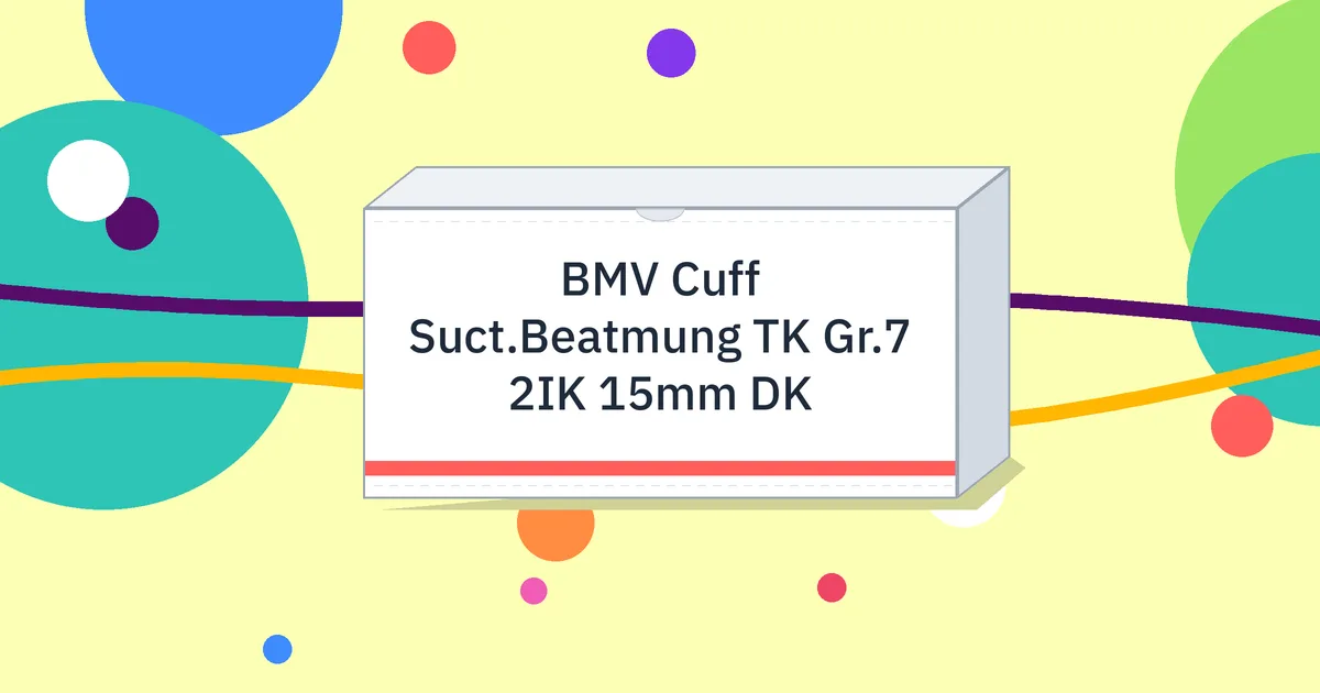 Symbolbild: Packung mit der Aufschrift BMV Cuff Suct.Beatmung TK Gr.7 2IK 15mm DK (PZN 18383243) – Verfügbarkeit und Bezug in Apotheken in Frankfurt am Main