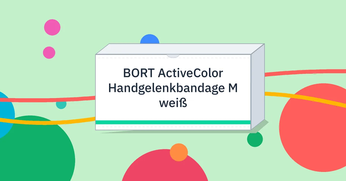 Symbolbild: Packung mit der Aufschrift BORT ActiveColor Handgelenkbandage M weiß (PZN 06914379) – Verfügbarkeit und Bezug in Apotheken in Frankfurt am Main