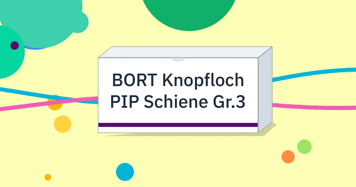 Symbolbild: Packung mit der Aufschrift BORT Knopfloch PIP Schiene Gr.3 (PZN 16847052) – Verfügbarkeit und Bezug in Apotheken in Frankfurt am Main