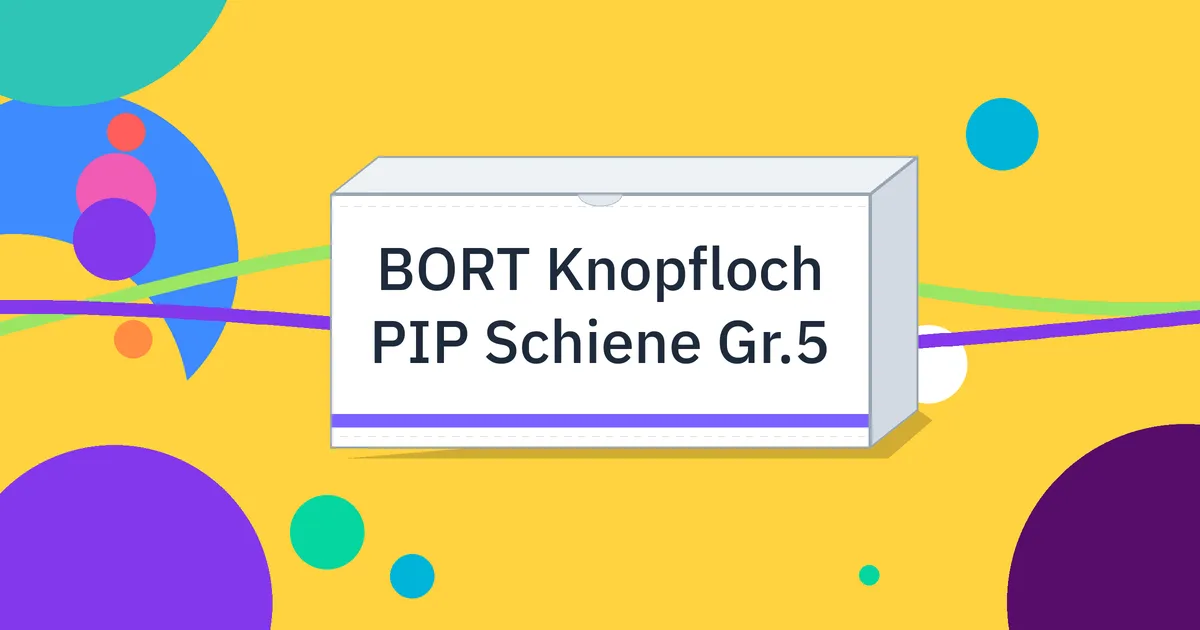 Symbolbild: Packung mit der Aufschrift BORT Knopfloch PIP Schiene Gr.5 (PZN 16847141) – Verfügbarkeit und Bezug in Apotheken in Frankfurt am Main
