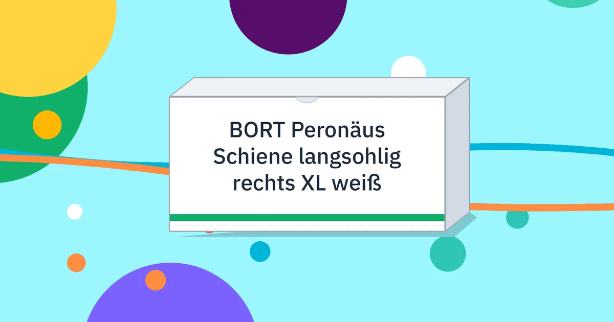 Symbolbild: Packung mit der Aufschrift BORT Peronäus Schiene langsohlig rechts XL weiß (PZN 09443868) – Verfügbarkeit und Bezug in Apotheken in Frankfurt am Main