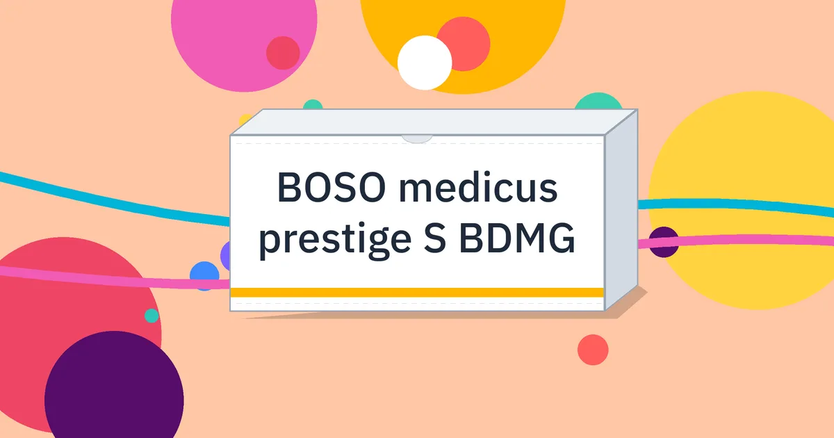 Symbolbild: Packung mit der Aufschrift BOSO medicus prestige S BDMG (PZN 18223829) – Verfügbarkeit und Bezug in Apotheken in Frankfurt am Main