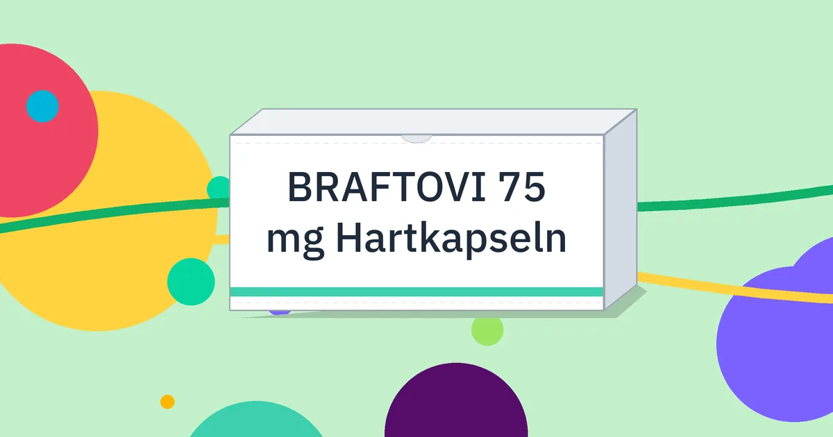 Symbolbild: Packung mit der Aufschrift BRAFTOVI 75 mg Hartkapseln (PZN 16512707) – Verfügbarkeit und Bezug in Apotheken in Frankfurt am Main