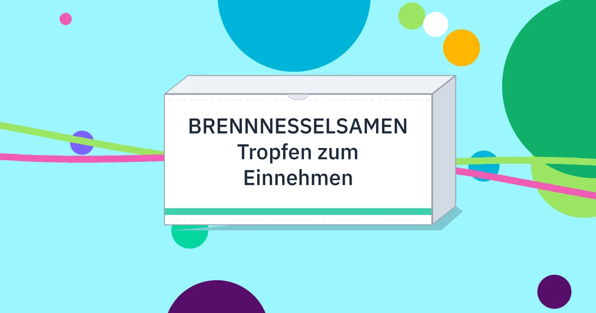 Symbolbild: Packung mit der Aufschrift BRENNNESSELSAMEN Tropfen zum Einnehmen (PZN 17427323) – Verfügbarkeit und Bezug in Apotheken in Frankfurt am Main