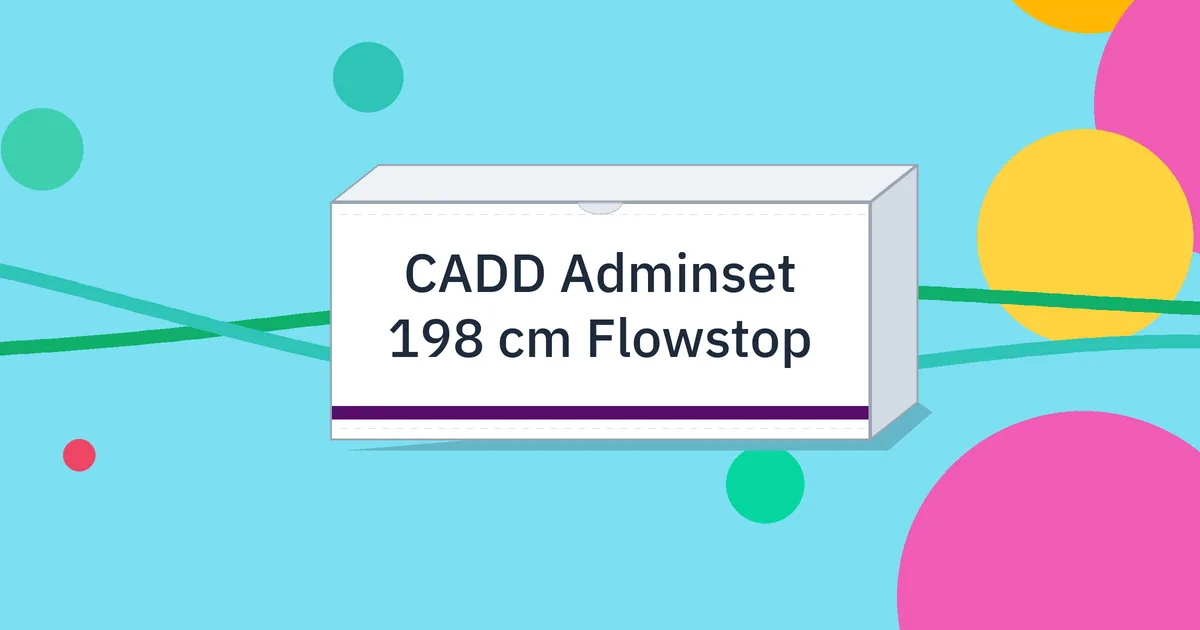 Symbolbild: Packung mit der Aufschrift CADD Adminset 198 cm Flowstop (PZN 11242083) – Verfügbarkeit und Bezug in Apotheken in Frankfurt am Main