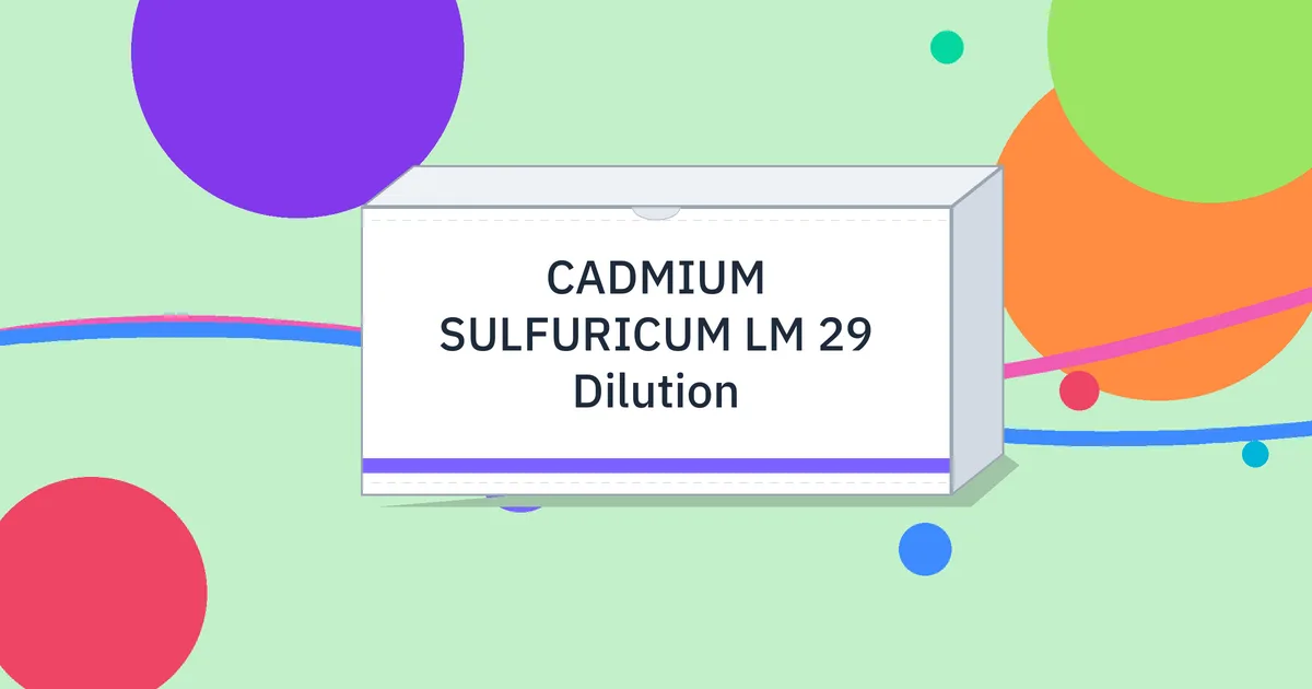 Symbolbild: Packung mit der Aufschrift CADMIUM SULFURICUM LM 29 Dilution (PZN 12798894) – Verfügbarkeit und Bezug in Apotheken in Frankfurt am Main