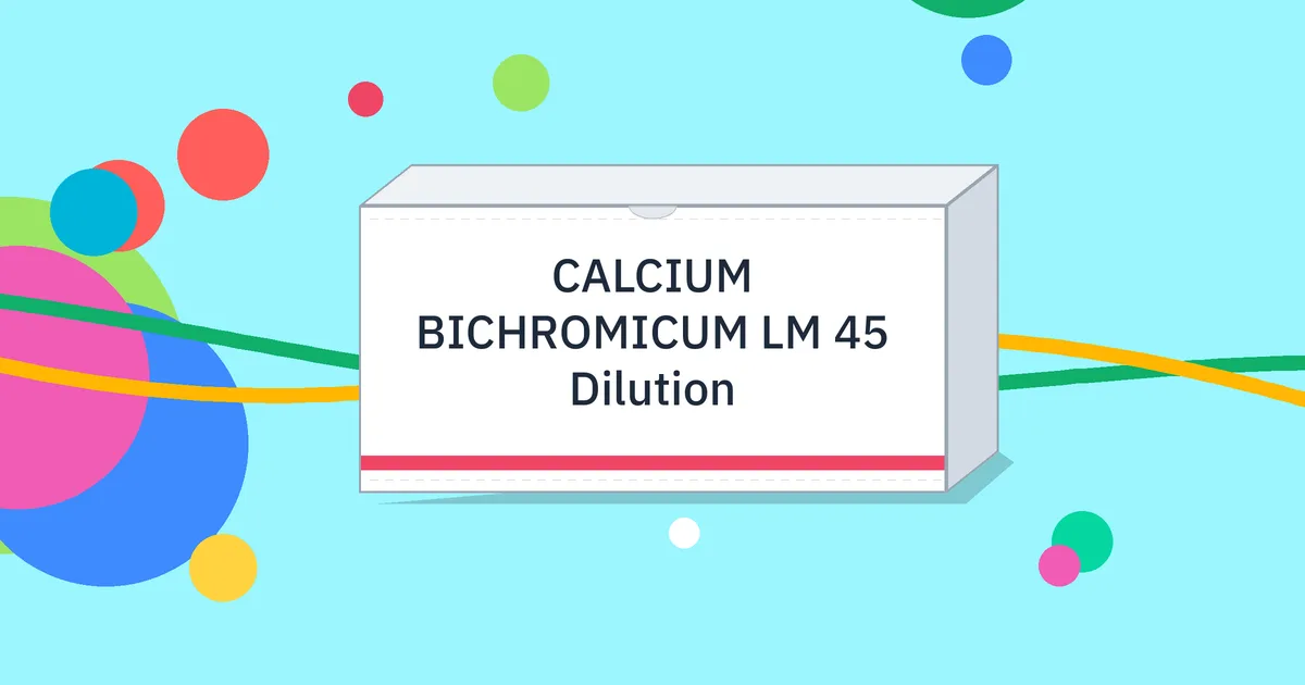 Symbolbild: Packung mit der Aufschrift CALCIUM BICHROMICUM LM 45 Dilution (PZN 13407648) – Verfügbarkeit und Bezug in Apotheken in Frankfurt am Main