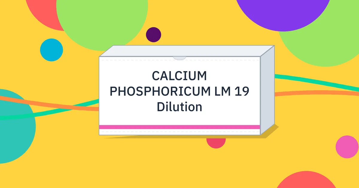 Symbolbild: Packung mit der Aufschrift CALCIUM PHOSPHORICUM LM 19 Dilution (PZN 12805298) – Verfügbarkeit und Bezug in Apotheken in Frankfurt am Main