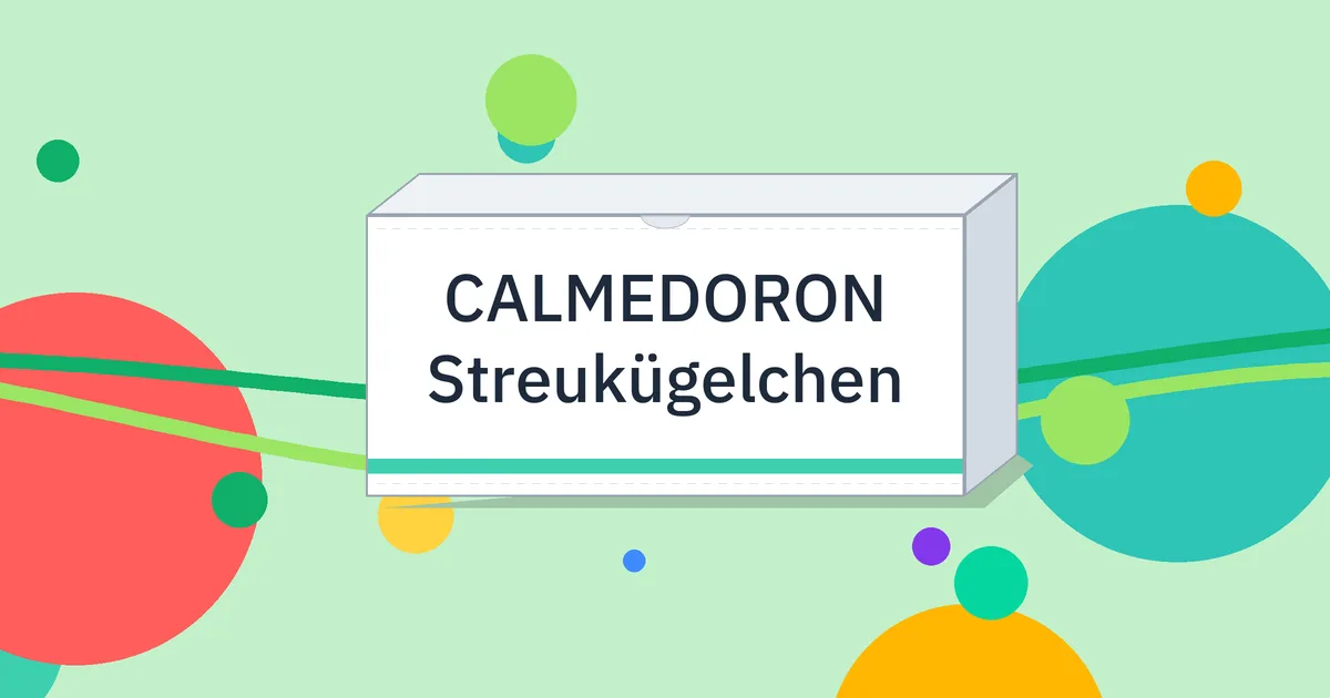 Symbolbild: Packung mit der Aufschrift CALMEDORON Streukügelchen (PZN 09605242) – Verfügbarkeit und Bezug in Apotheken in Frankfurt am Main