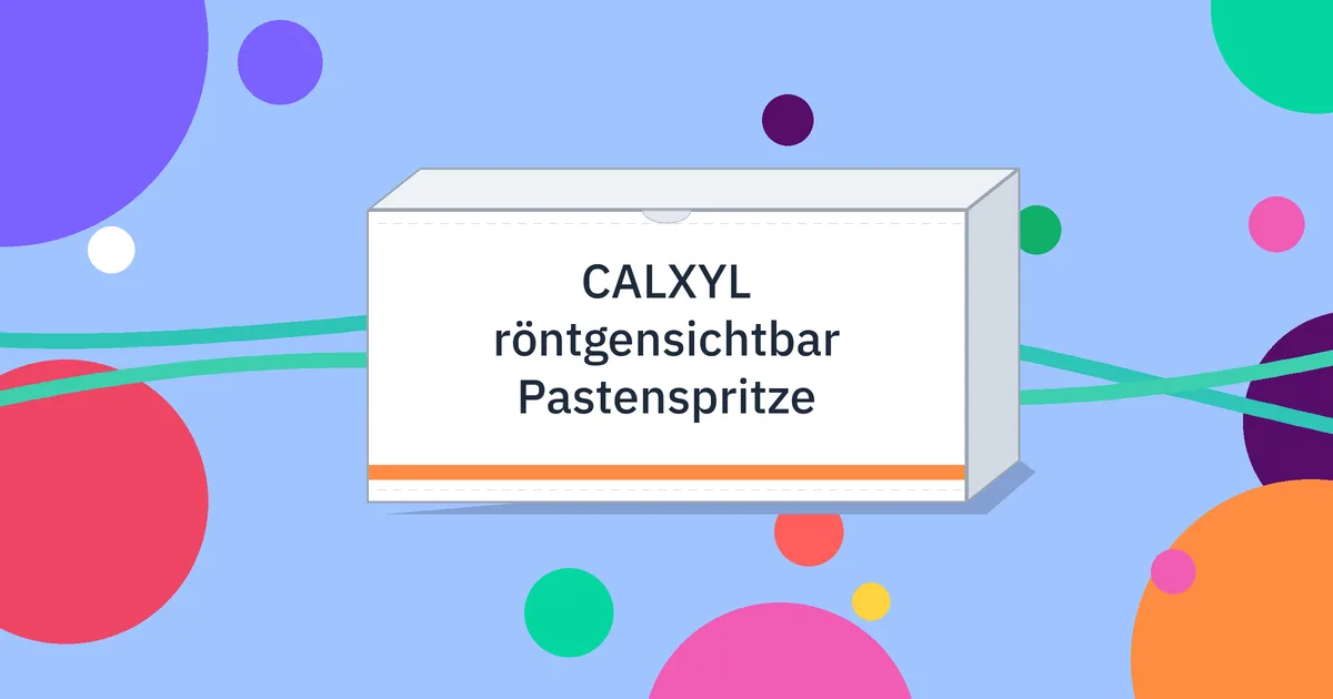 Symbolbild: Packung mit der Aufschrift CALXYL röntgensichtbar Pastenspritze (PZN 10532229) – Verfügbarkeit und Bezug in Apotheken in Frankfurt am Main