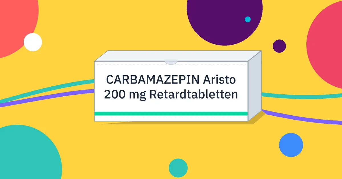 Symbolbild: Packung mit der Aufschrift CARBAMAZEPIN Aristo 200 mg Retardtabletten (PZN 00605772) – Verfügbarkeit und Bezug in Apotheken in Frankfurt am Main