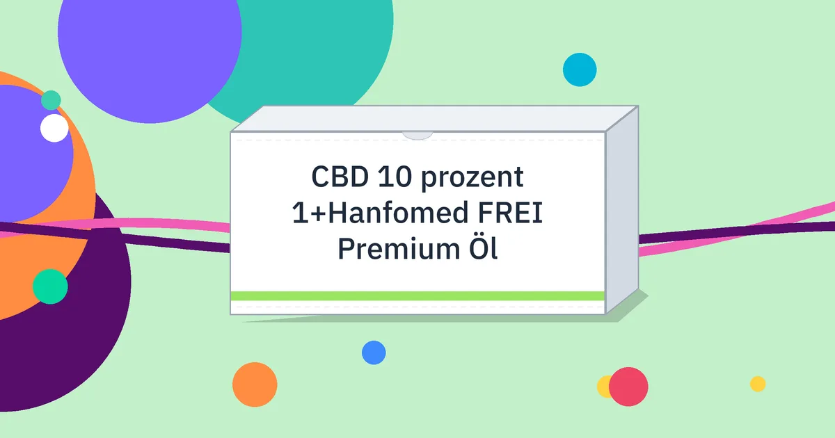 Symbolbild: Packung mit der Aufschrift CBD 10 prozent 1+Hanfomed FREI Premium Öl (PZN 18762176) – Verfügbarkeit und Bezug in Apotheken in Frankfurt am Main