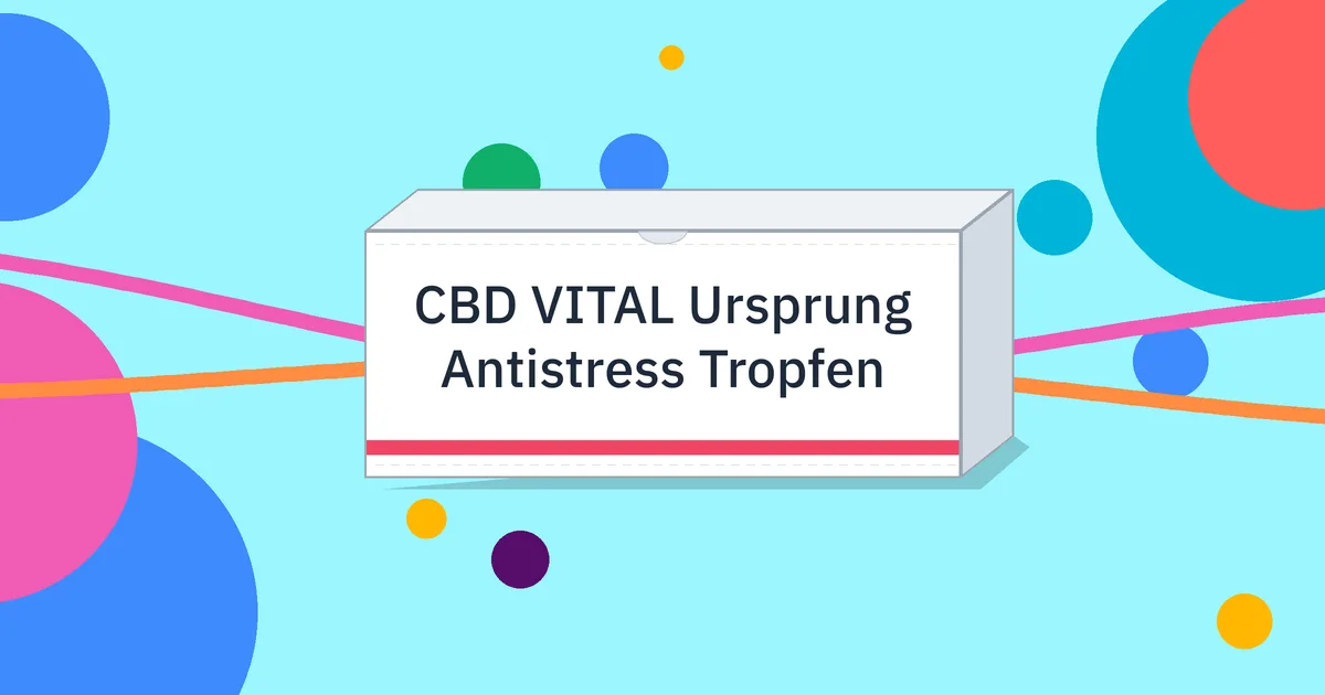 Symbolbild: Packung mit der Aufschrift CBD VITAL Ursprung Antistress Tropfen (PZN 18379342) – Verfügbarkeit und Bezug in Apotheken in Frankfurt am Main
