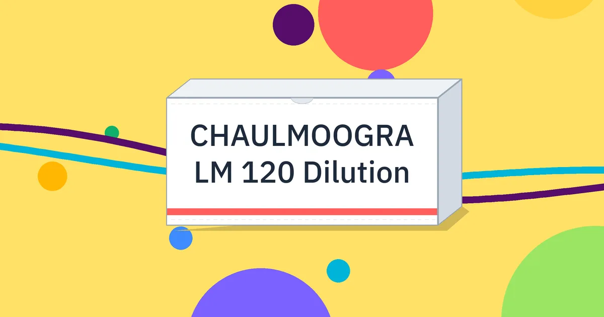 Symbolbild: Packung mit der Aufschrift CHAULMOOGRA LM 120 Dilution (PZN 13439298) – Verfügbarkeit und Bezug in Apotheken in Frankfurt am Main