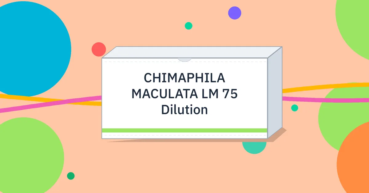 Symbolbild: Packung mit der Aufschrift CHIMAPHILA MACULATA LM 75 Dilution (PZN 13442030) – Verfügbarkeit und Bezug in Apotheken in Frankfurt am Main