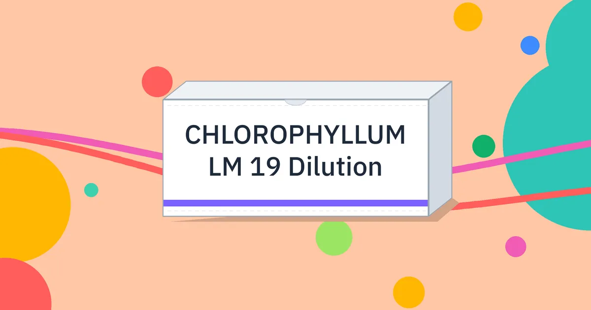 Symbolbild: Packung mit der Aufschrift CHLOROPHYLLUM LM 19 Dilution (PZN 13445100) – Verfügbarkeit und Bezug in Apotheken in Frankfurt am Main
