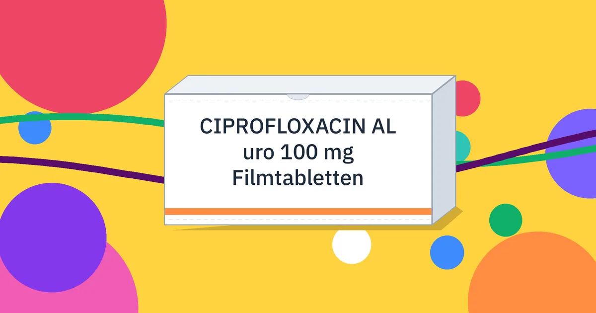 Symbolbild: Packung mit der Aufschrift CIPROFLOXACIN AL uro 100 mg Filmtabletten (PZN 01626598) – Verfügbarkeit und Bezug in Apotheken in Frankfurt am Main